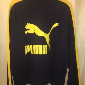 Puma | Jackets & Coats | Blue And Gold Athletic Jacket | Poshmark